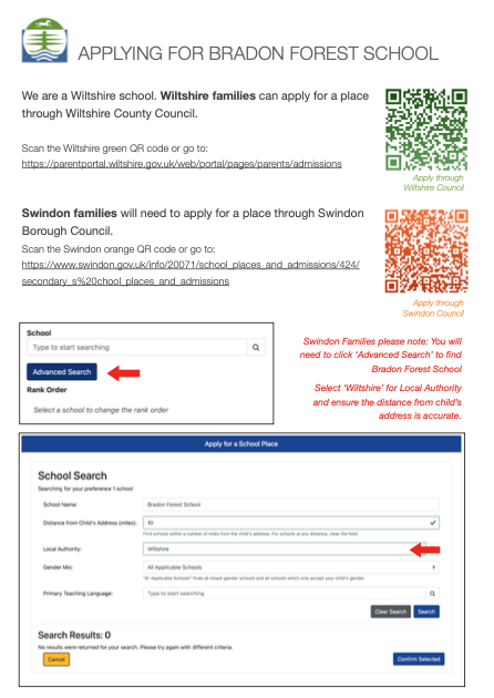 How to Apply - Starting Year 7 - Bradon Forest School